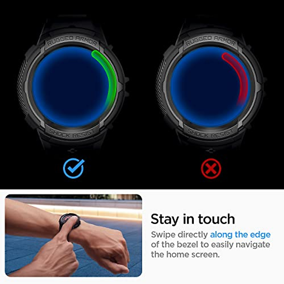 Spigen Rugged Armor Pro Designed for Samsung Galaxy Watch 5 Pro Band with Case Protector 45mm (2022) - Black