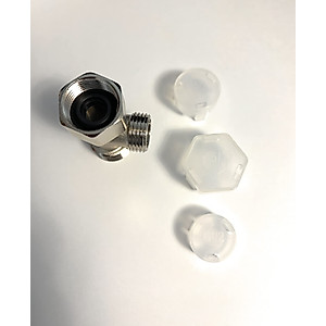 SOLID Metal Brass T-adapter, 3-way Tee Connector for Handheld Bidet 15/16" and G 1/2 Polished Nickel