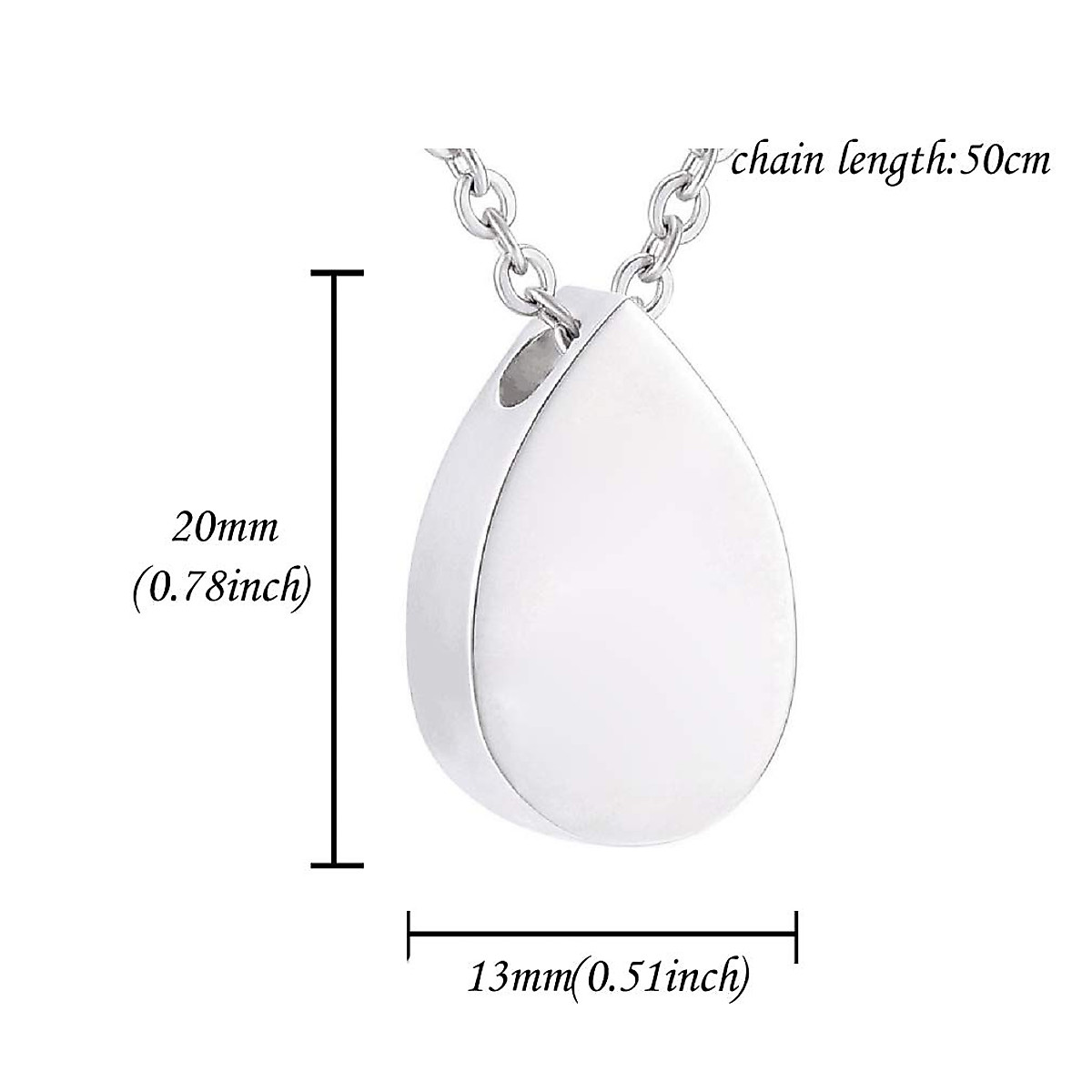 HQ Carved Teardrop Urn Necklace Memorial Keepsake Ashes Necklace Urn Pendant Cremation Memorial Jewelry (Dad)