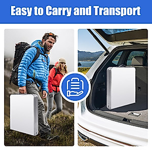 Moosinily Folding Camping Table 4 Ft Foldable Picnic Table 3 Height Adjustable Portable Camp Kitchen with Oxford Storage Outdoor White 47.2×18.5 inch