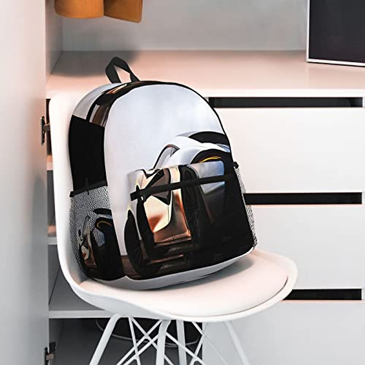 Limhibu Travel Laptop Backpack Anti Theft Backpacks Silver Sports Car Travel Backpacks Business Work Bag 15.6 Inch Computer Bag for Men Women Adults