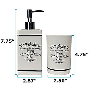 Blue Donuts 4 Piece Paris White Bath Accessory Set