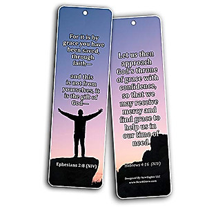 Bookmarks for Bible Verses About Grace NIV (30 Pack) - Handy Reminder Book Marker About God’s Grace