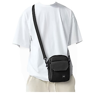 PAUBACK Man Purse Small Crossbody Bag for Mens, Travel Passport Wallet Bag for Men for Cell Phone, Small Neck Pouch Side Shoulder Bag for Men, Man Crossbody Handbag Purse Satchel Bags