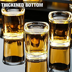 Vivimee 30 Pack Heavy Base Shot Glasses Bulk, 2.2 oz Square Shot Glasses Set, Clear Espresso Shot Glass, Small Whiskey Shot Glasses for Vodka, Whiskey, Tequila, Espressos, Spirits & Liquors