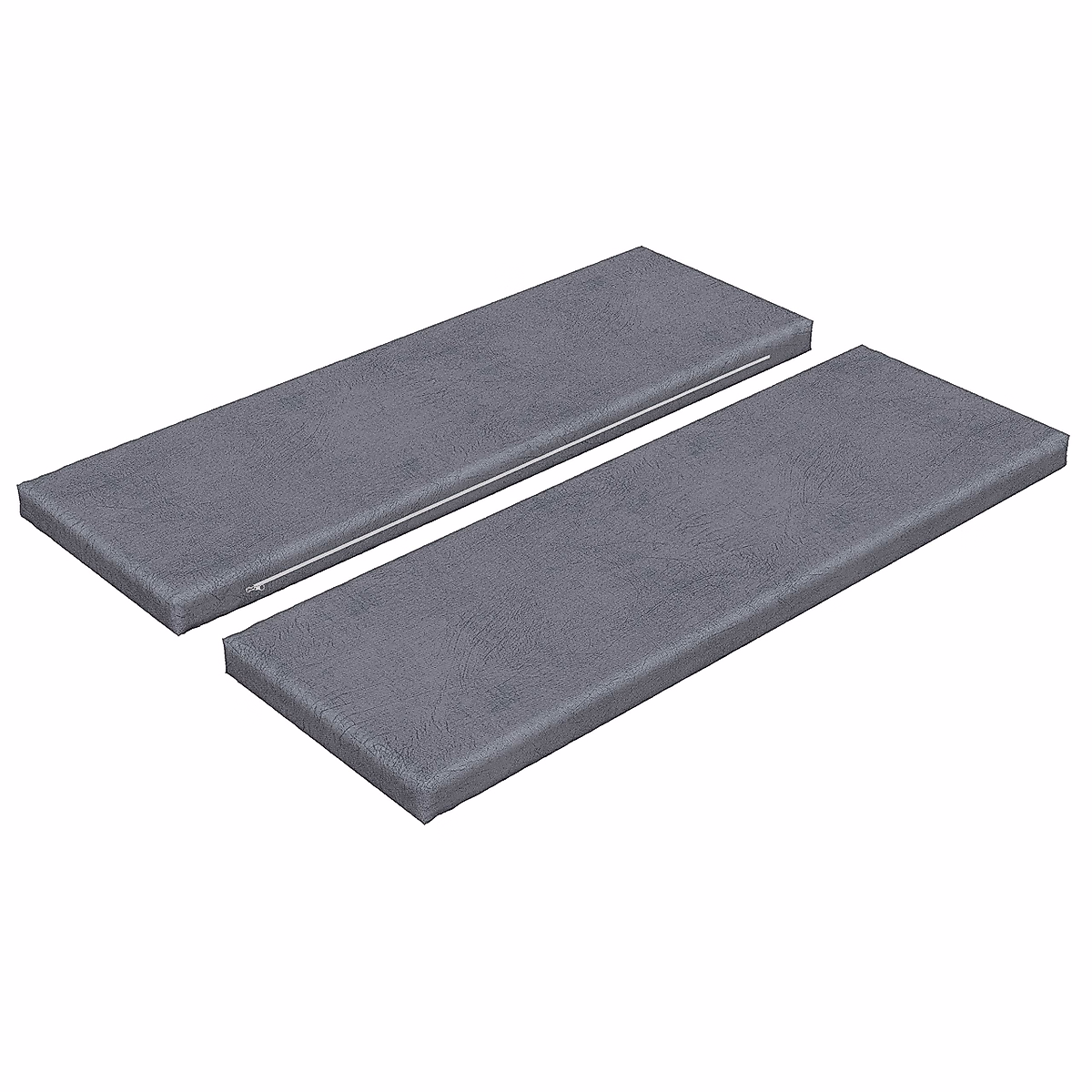 Ambesonne Faux Suede Bench Cushion Set of 2, Digitally Printed Weathered Texture, Standard Size Foam Pad with Decorative Fabric Cover for Kitchen Bedroom & Outdoors, Grey, 45" x 15" x 2"