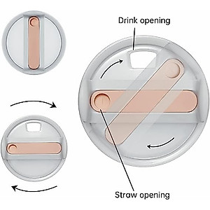 2 Pcs Stanley Lid Replacement 40 oz, H2.0 Stanley Spill Leak Stopper, 6Pcs Straw Cover for Stanley 40 Oz, Long Reusable Stanley Straw Accessories (PINK DUSK A)