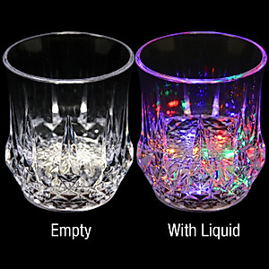 Liquid Activated Multicolor LED Glasses ~ Fun Light Up Drinking Tumblers - 6 oz. - Set of 4