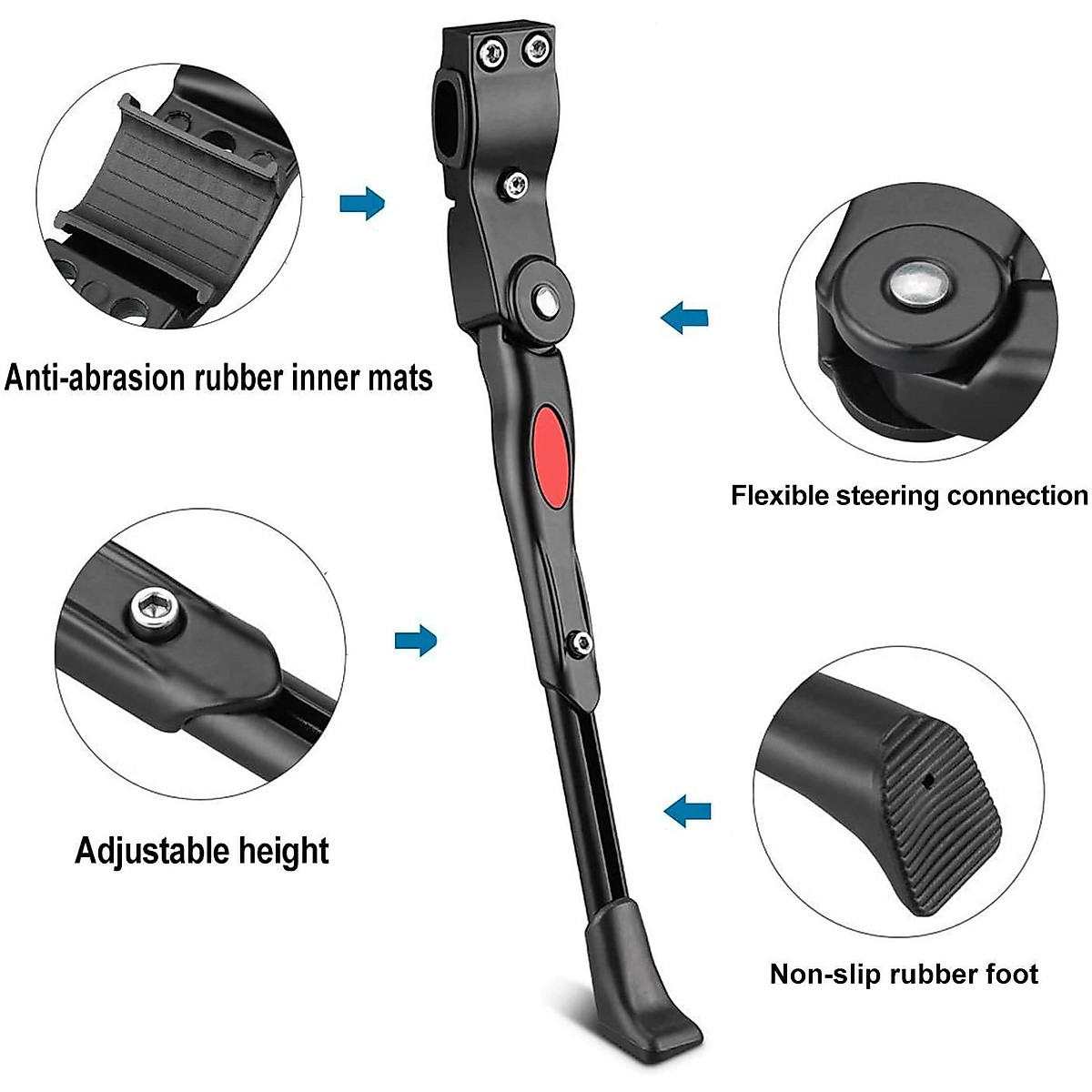 ZOSEN Adjustable Bicycle Kickstand, Bike Side Support Kick Stand for 22 24 26 Inch Mountain Bike and 700 Road Bike