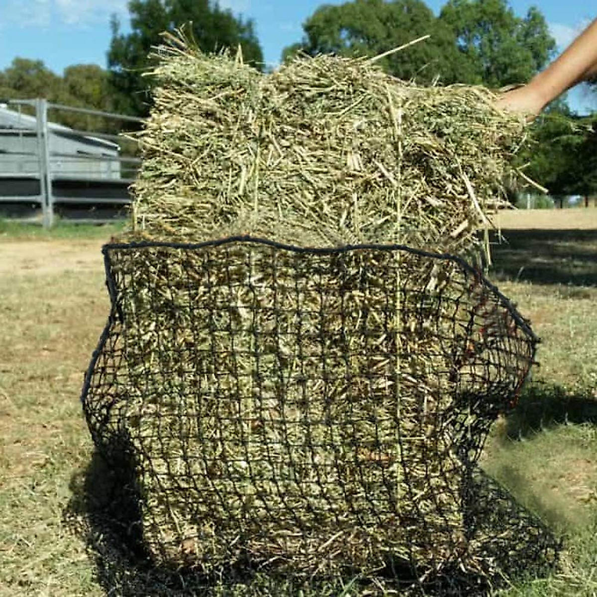 Aoneky Bale Hay Net - Slow Feed Haynet for Horses - 47'' - Fits Square Bales 36x18x18 in (1.5 inch)