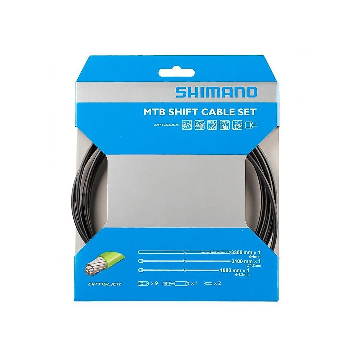 Shimano MTB Optislick Derailleur Cable and Housing Set, Black