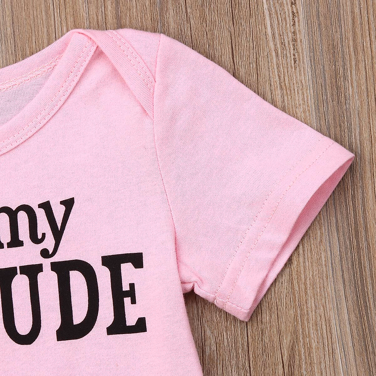 Newborn Infant Baby Girls Cotton Bodysuit Funny Letter Print Romper Jumpsuit Clothes Outfits (Short Sleeve, 0-6 Months)