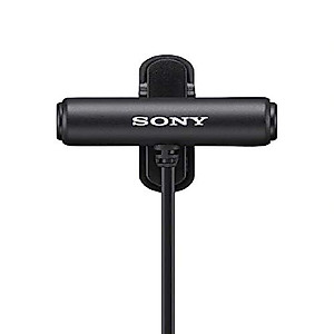 Sony Compact Stereo Lavalier Microphone ECMLV1,Black, Small