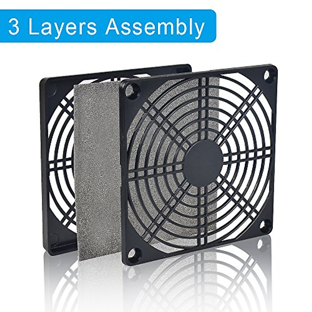 ELUTENG 120mm Fan Filter 2 Pack IP40 Dustproof Blower Guard ABS Computer Ventilator Grill 12cm Fan Mesh Cover Tool-Free Fan Strainer Compatible for 120x120 Case Fan USB Cooling Fan