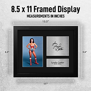 HWC Trading Lynda Carter Original Wonder Woman Framed Gifts Printed Signed Autograph Picture for TV Show Fans - US Letter Size