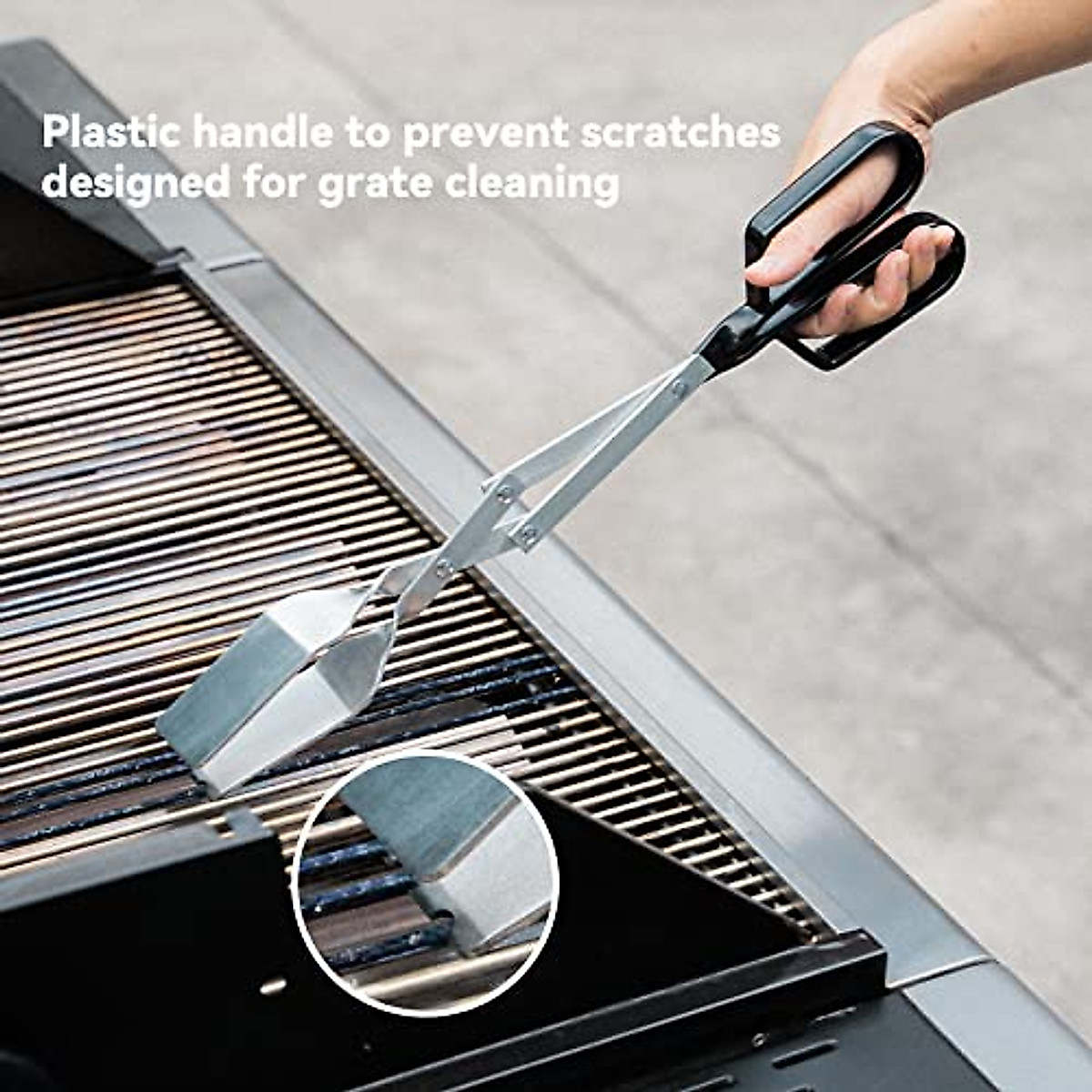 Kenmeister Chef Barbecue Grilling Tong, Extra Long BBQ Grill Tool with Handle, Easy to Control Wide Grip Kitchen Tongs for Grilling, Camping, Tailgating, Outdoor/Indoor Cooking Activities