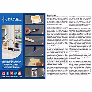 Clear - Upgraded Quartz Countertop Repair Kit - Granite Repair Kit - Chip Repair Kit for Quartz, Granite, Marble, Corian, Porcelain, Acrylic, Edge Chips and More - HIMG Surface Repair