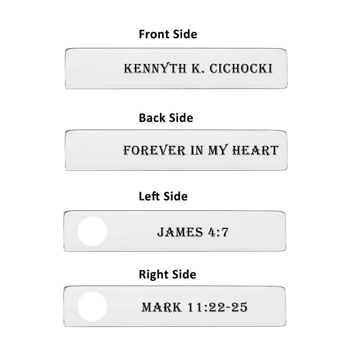 PiercingJ Free Engraving Personalized Custom Stainless Steel Urn Memorial Pendant Bar Necklace Bottle Locket Memorial Necklace Ashes Keepsake Cremation Jewelry