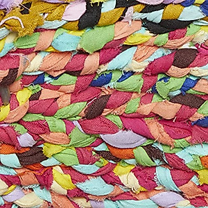 CosmoLiving by Cosmopolitan Cotton Round Storage Basket with Handles, Set of 2 16", 14"H, Multi Colored