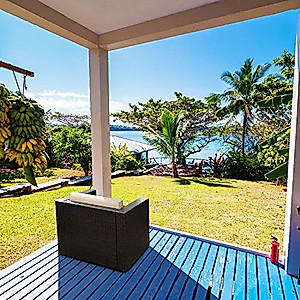 Devoko Patio Furniture Sofa Sets Outdoor All-Weather Sectional Single Sofa (Beige)