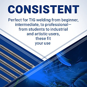 Midwest Tungsten Service TIG Welding Tungsten Electrodes 10-Pack (Blue - 2% Lanthanated (WL20/EWLa-2), 5pc 1/16" & 5pc 3/32")