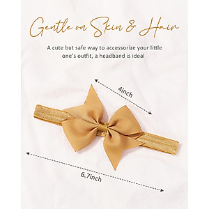 jollybows 40pcs Baby Girls Hair Bows Headbands Grosgrain Ribbon Hair Band Accessories for Infants Newborn Toddler (4In)