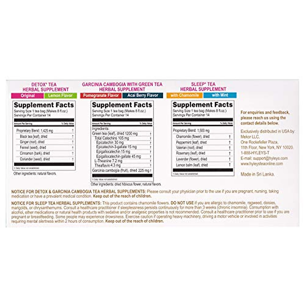 Hyleys Detox Tea 14 Days Kit - 42 Tea Bags - Herbal Supplement - Mother's Mother's Day Gift Day Gift