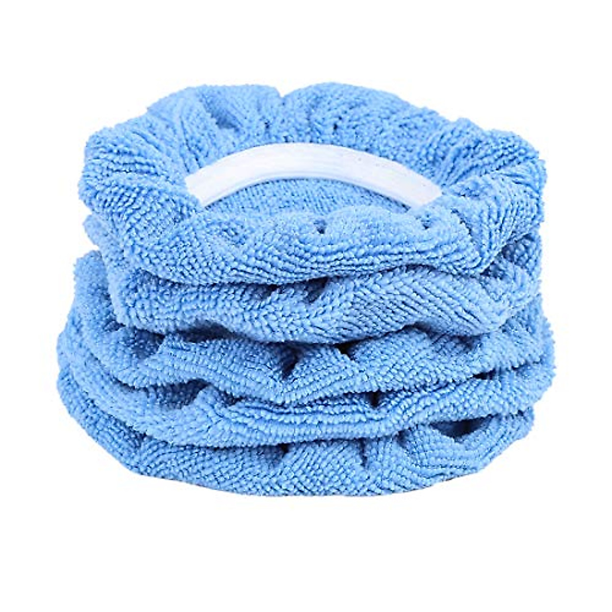 X AUTOHAUX 5pcs Car Polisher Pad Bonnet 5-6 Inch Microfiber Polishing Buffing Pad Cover