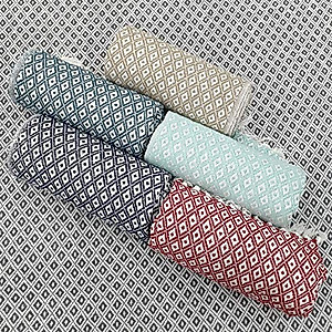 Throw Blanket With Fringes in Mini Diamond Design 50x60 Inch -Red White, Cotton Throw For Sofa, Chair, Bed, & Everyday Use, Well crafted for durability, Farmhouse Throw,All Season Throw Blanket