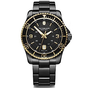 Victorinox Fieldforce Classic Chrono Watch with Black Dial and Silver Stainless Steel Bracelet