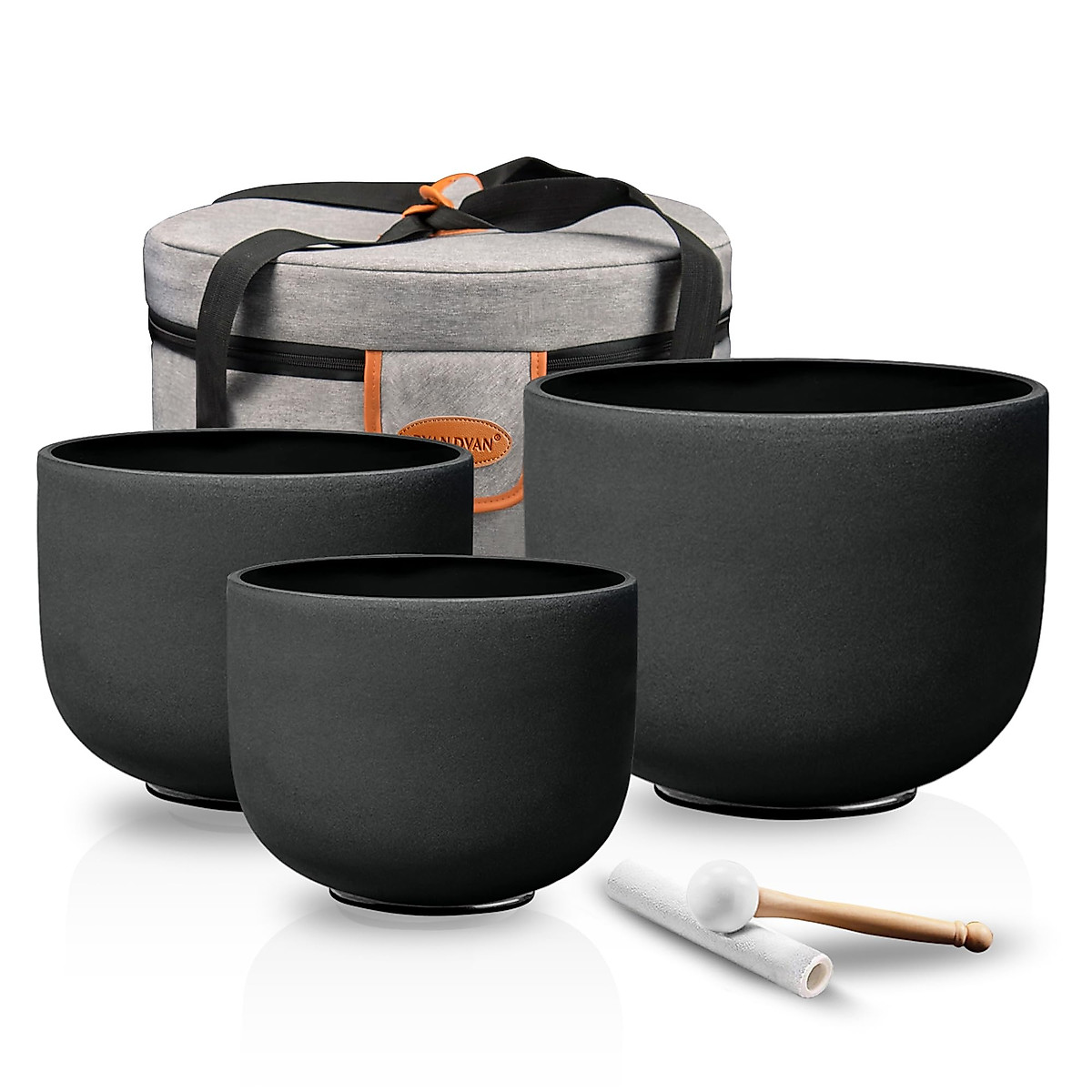 Ryan Dvan 10” C Note Red Frosted Root Chakra Crystal Singing Bowl with Free Padded Carrying Case and Suede Striker & O-Ring