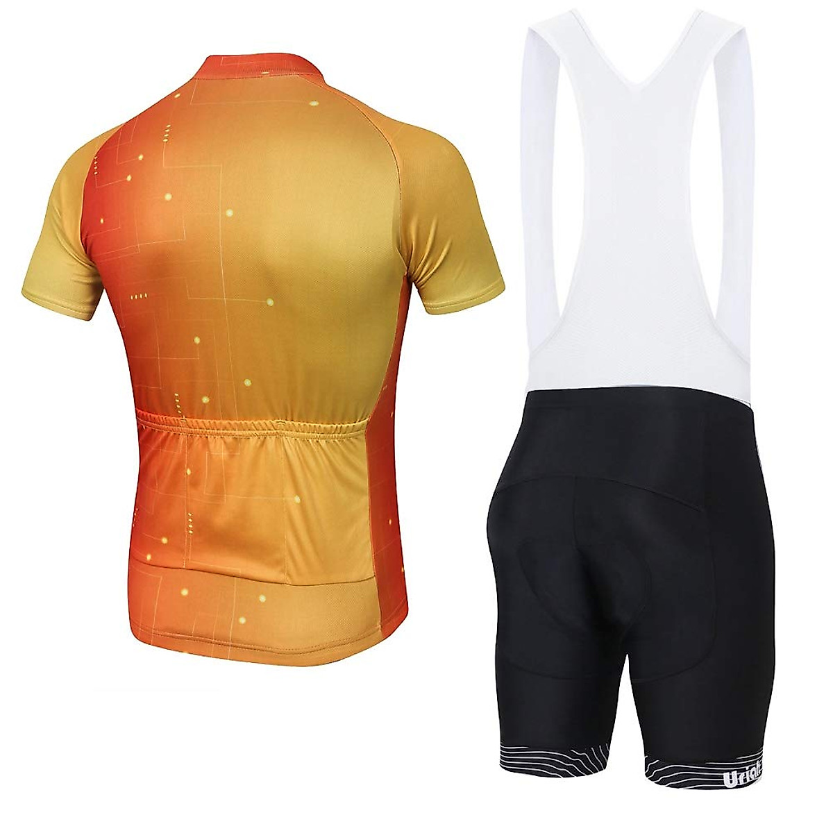 Uriah Men's Cycling Jersey Short Sleeve White Bib Shorts Sets Electric Yellow Size 5XL(CN)