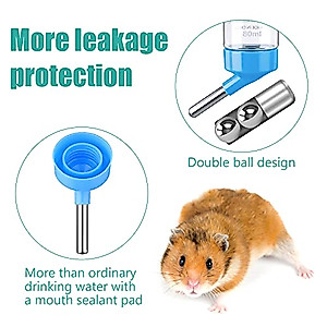 4 Pieces Guinea Pig Water Bottle 2.7 oz Small Animal Water Dispenser for Cage No Drip Hanging Hamster Water Bottle for Small Pet Ferret Hedgehog Hamster Chinchilla
