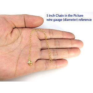 1pc Adabele Authentic Gold Plated Sterling Silver Jewelry Making Cable Chain Extender Removable Adjustable 3 inch Extension for Necklace Anklet Bracelet SS304-3