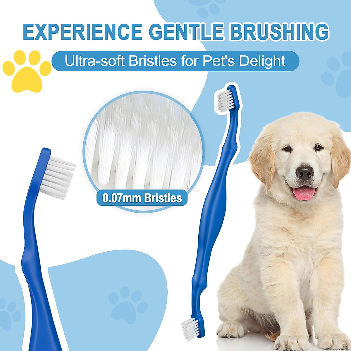 VVHOMIFE Comfort Grip Canine Toothbrush for Medium Dogs - Ergonomically Designed for Easy Dental Care for Medium-Sized Dogs Dog Teeth Cleaning - M