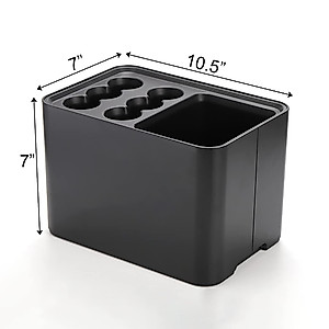 Elsjoy Black Umbrella Stand, Entryway Umbrella Organizer, Compact and Efficient with Removable Drip Tray, Holds 10 Umbrellas