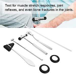 5 in 1 Neurological Hammer Muscle Reflex Diagnostic Hammer Health Care Kit, Triangle Hammer+Metal Hammer+ Plastic Rod Hammer+T-shaped Hammer+Gore Wheel