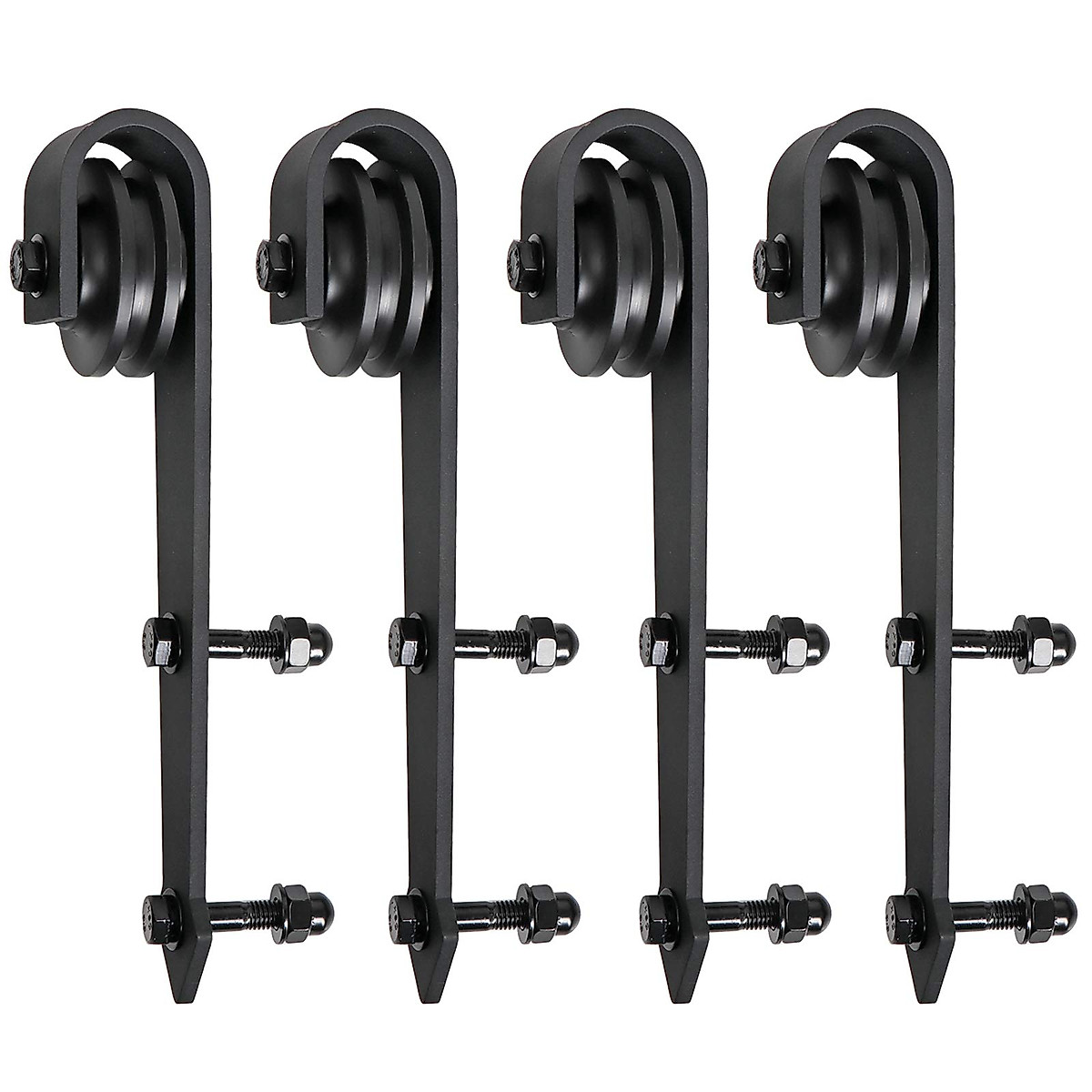 Saicool 6.6FT/12FT Heavy Duty Sturdy Sliding Roller Barn Door Hardware Kit Smoothly and Quietly Closet Track Kit Set with Track Rollers Matching Hardware (12 FT)