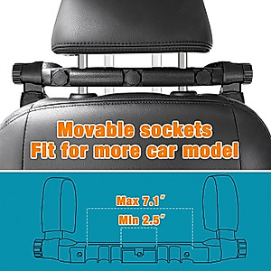 JZCreater Car Headrest Pillow, Head Neck Support Pillow, Car Seat Headrest for Kids, 180° Adjustable U Shaped Car Sleeping Pillow Cushion for Kids Adult (Black)