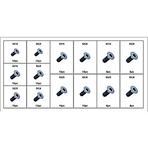 Swordfish 31961-124pc Flat Head Socket Cap Set Screw Assortment