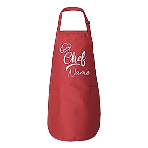 Personalized Chef Apron, Customized Apron, Apron for Daddy, Apron for Mommy, Chef Dad Apron, Chef Mom Apron, Custom Name Apron with Pockets***OPTIONAL EMBRIODERY AVAILABLE***