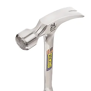 ESTWING Framing Hammer - 24 oz Long Handle Straight Rip Claw with Milled Face & Shock Reduction Grip - E3-24SM