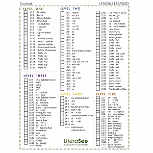 LiteraSee Concepts Illustrated, Five Orton-Gillingham based levels