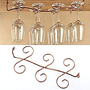 HAOZHAO Practical Wine Glass Rack Stemware Hanging Under Cabinet Holder Hanger Shelf Kitchen (Color : 8 Cup Rack)