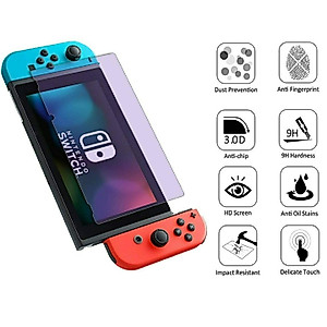 ZenHoo For Nintendo Switch (2017), Anti Blue Light [Eye Protection] Tempered Glass Screen Protector
