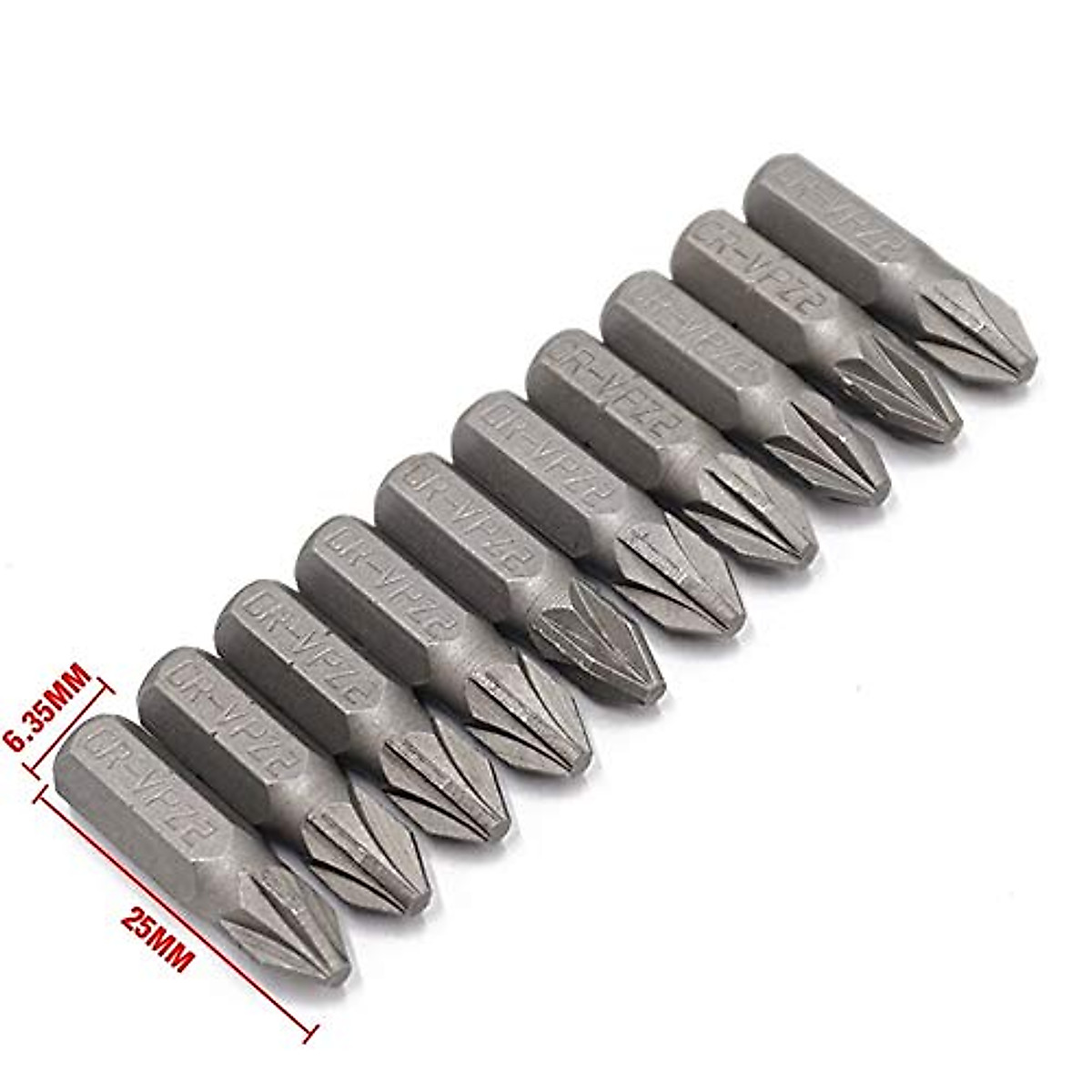 JUN-STORE SENMIAO-TH 10Pcs 1/4 inch 25mm PZ2 Screwdriver Bit Set Repair Tools Screwdrivers Kit Hex Shank Drill Bit for Power Household Hand Tools