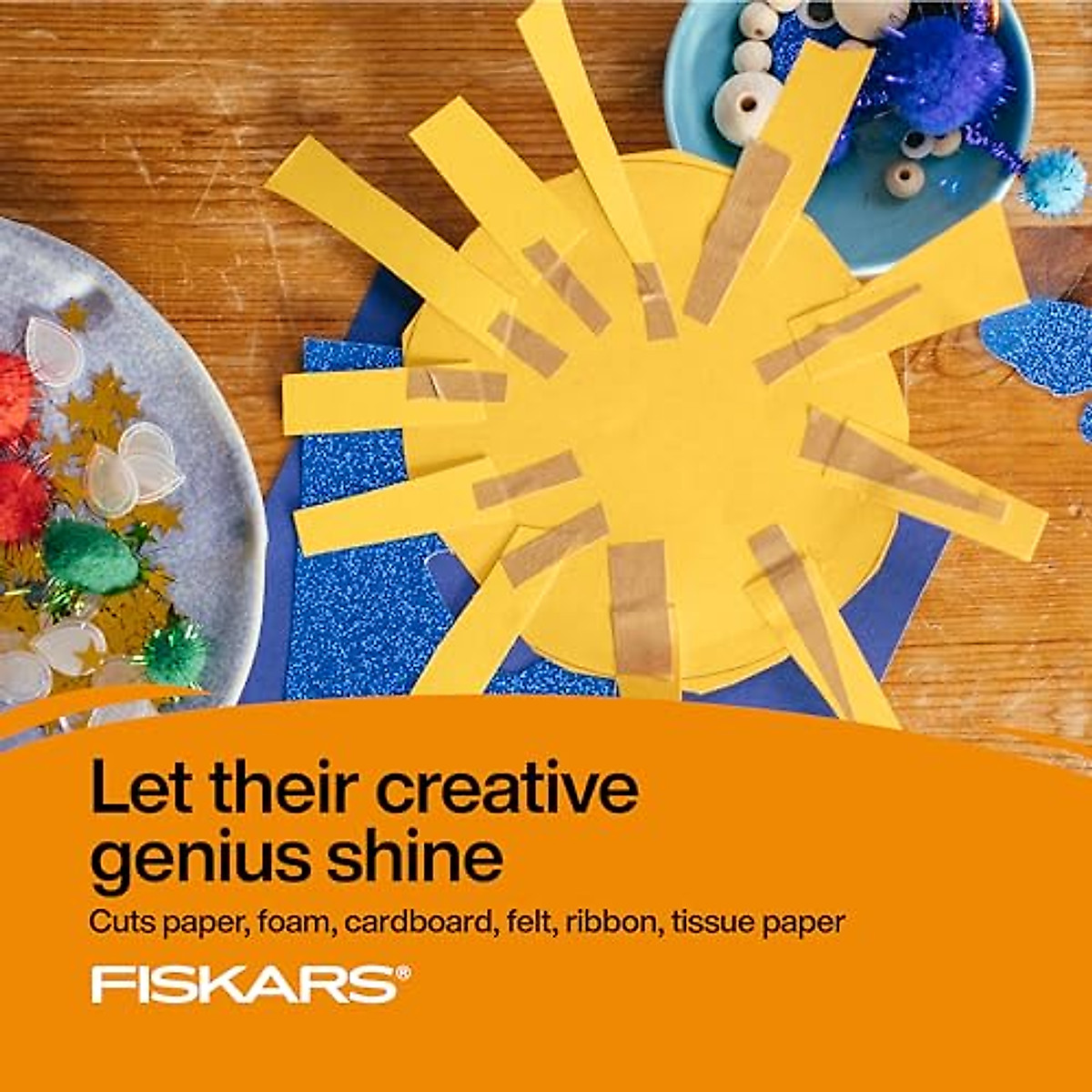 Fiskars 5" Blunt-Tip Scissors for Kids Ages 4-7, For School or Crafting, Red (Pack of 1)