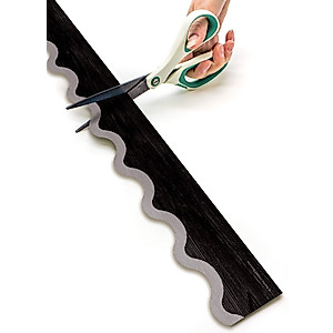 Teacher Created Resources Modern Farmhouse Black with Gray Scalloped Rolled Border Trim – 50ft - Decorate Bulletin Boards, Walls, Desks, Windows, Doors, Lockers, Schools, Classrooms, Homeschool