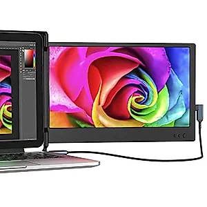 CIDETTY New 12" Portable Monitor for Laptop, Full HD IPS 1080P Display Laptop Screen Extender, Dual Laptop Monitor Screen, USB A/Type-C/HDMI Monitor for 13"-16" Laptops/PS5/Switch (Dual Monitor)