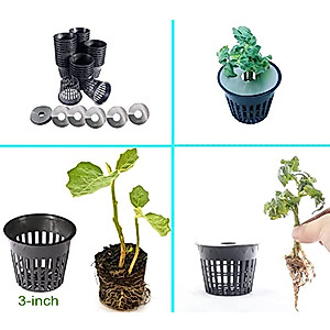 HORTIPOTS 3 Inch Net Pot Wide Lip Design Mesh Cup with Reflective Net Cup Lids (32 Set)-Not Real 3 inch When You Measure it.